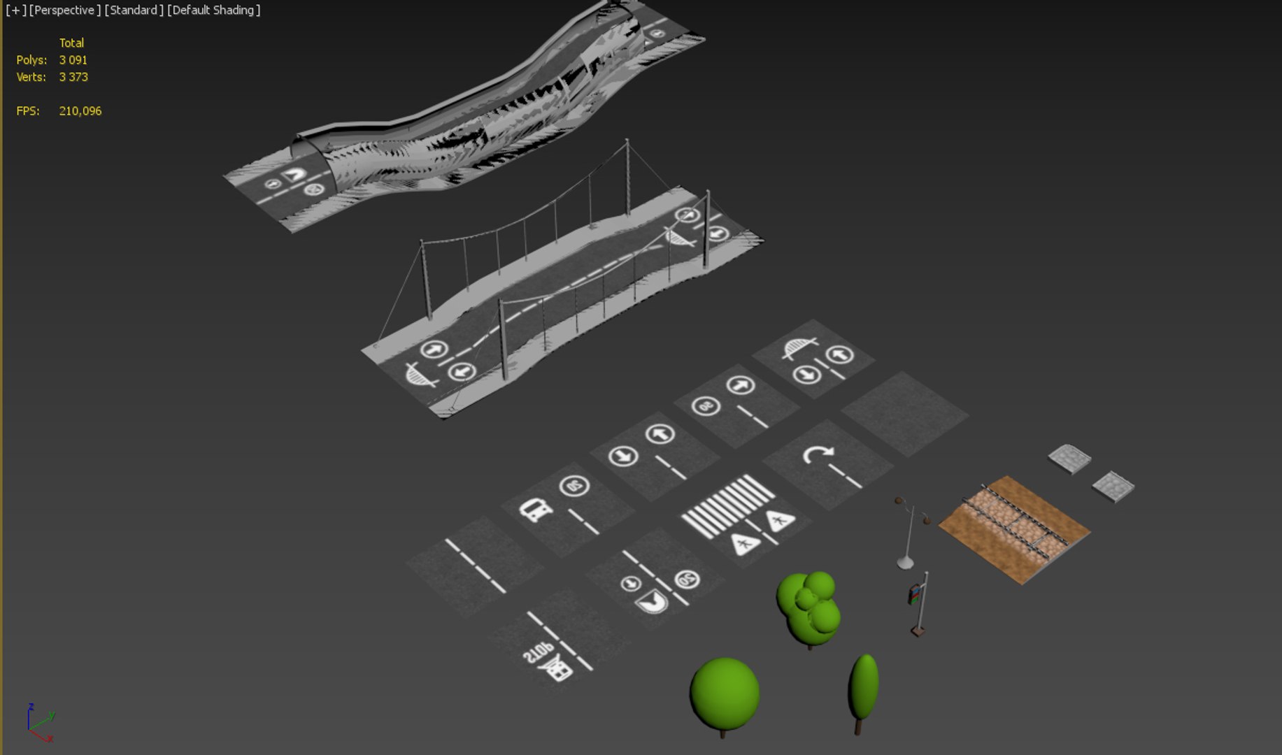 Road Way Set 3D Model - TurboSquid 1709083