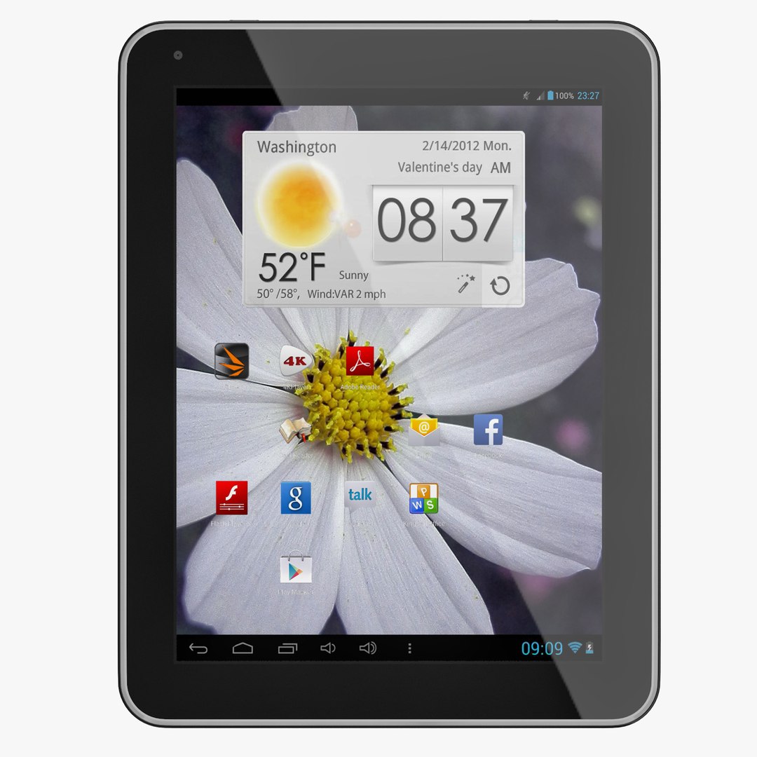 3d android gray pc tablet