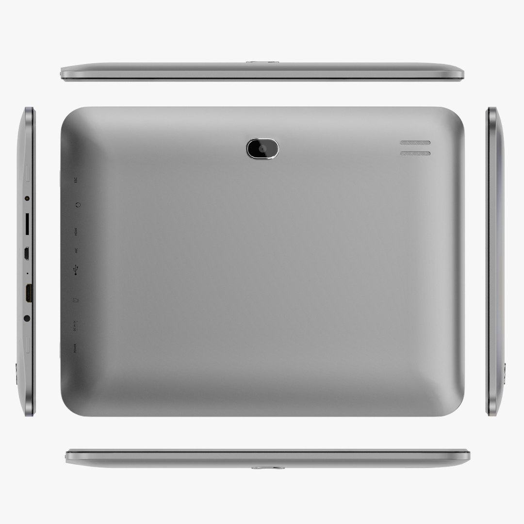 3d android gray pc tablet