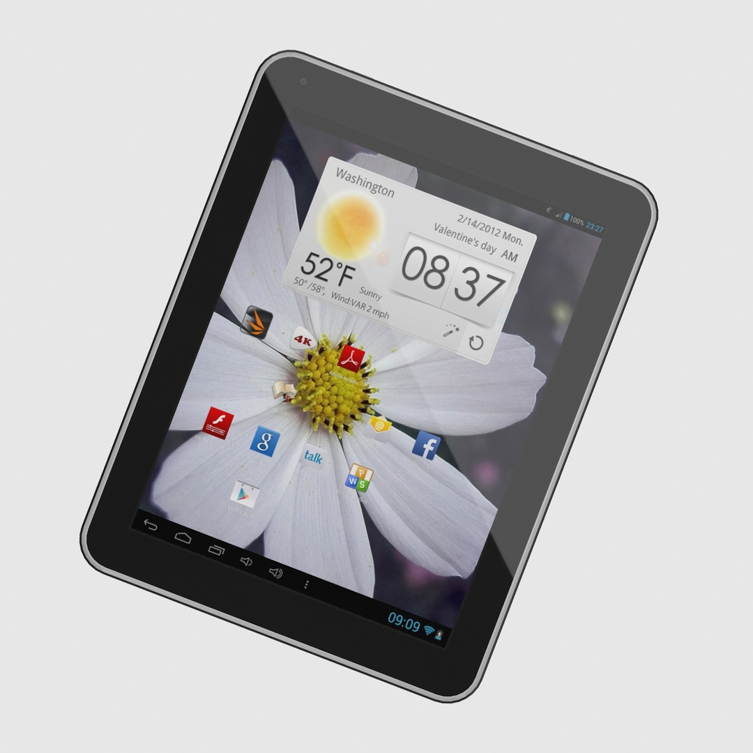 3d android gray pc tablet
