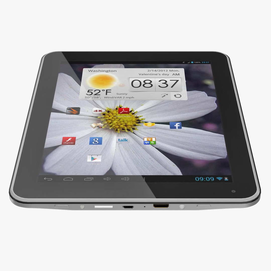 3d android gray pc tablet