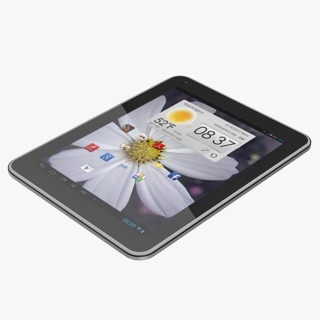 3d android gray pc tablet