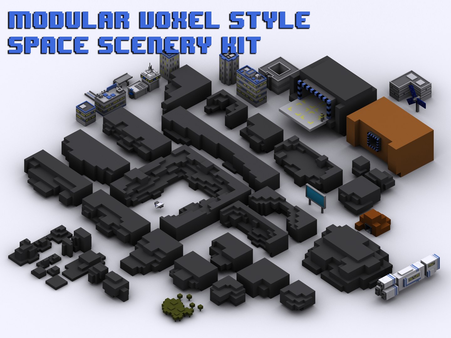 3d Modular Space Scenery Components