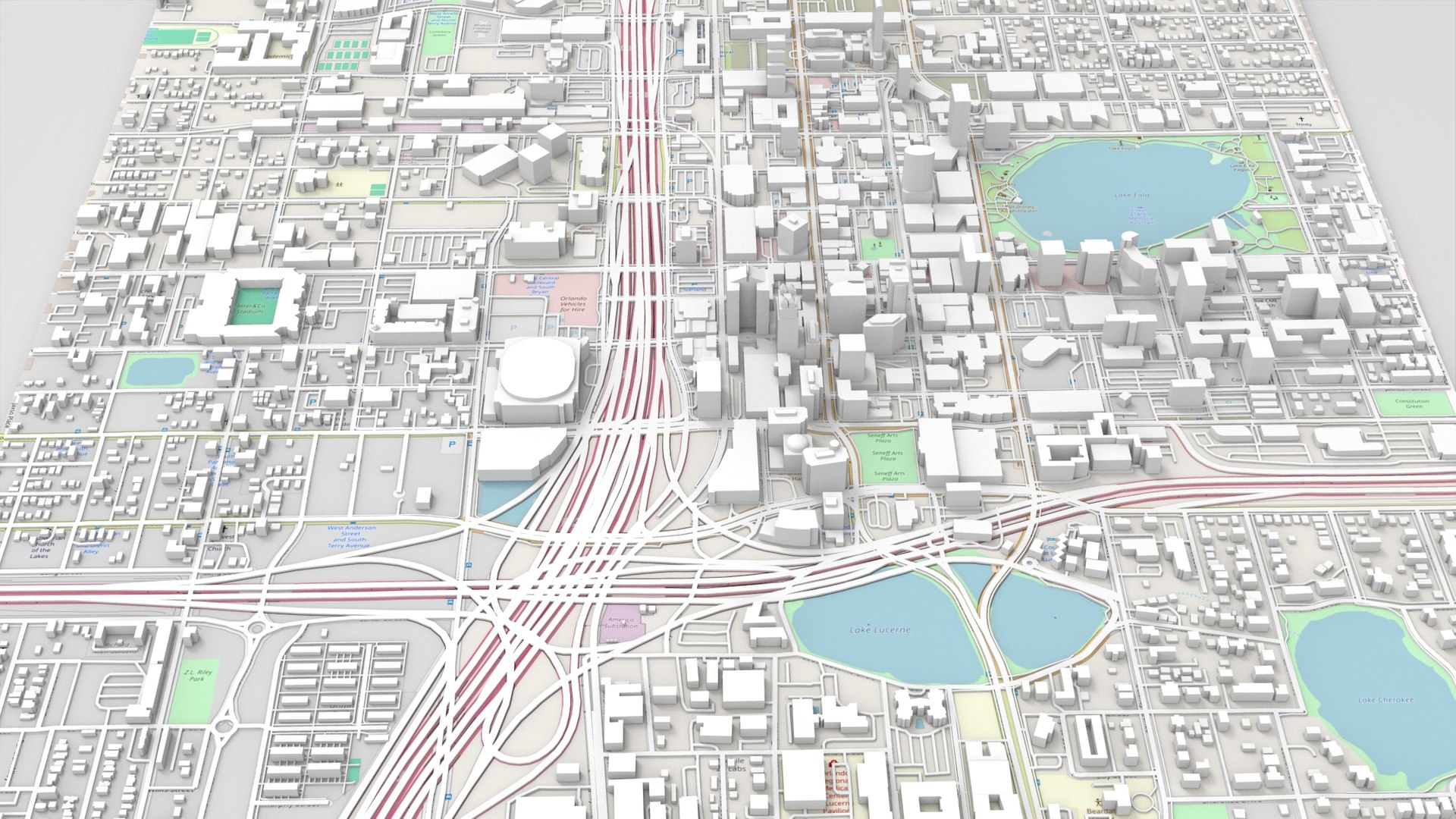 Cityscape Orlando Florida USA Model - TurboSquid 2311066