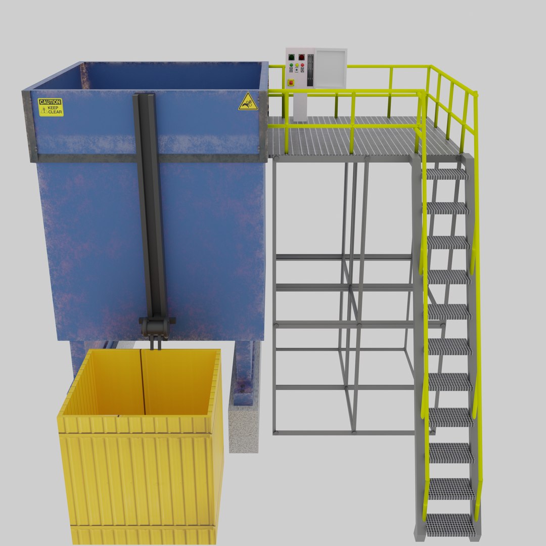 Industrial Plastic Shredder High Quality Animated 3D - TurboSquid 1908203