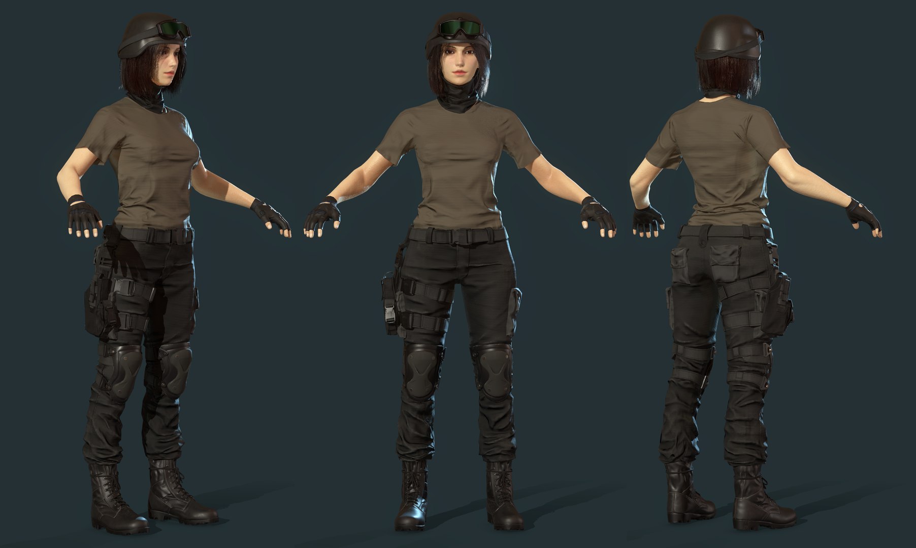Police Special Force Girl Lowpoly Model 3D - TurboSquid 1809000