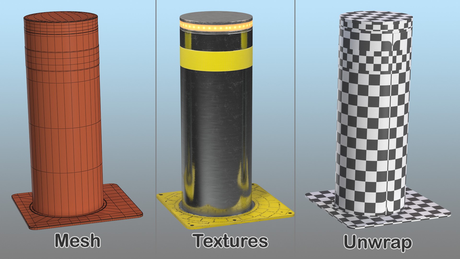 Bollards Collection 3D - TurboSquid 1957848