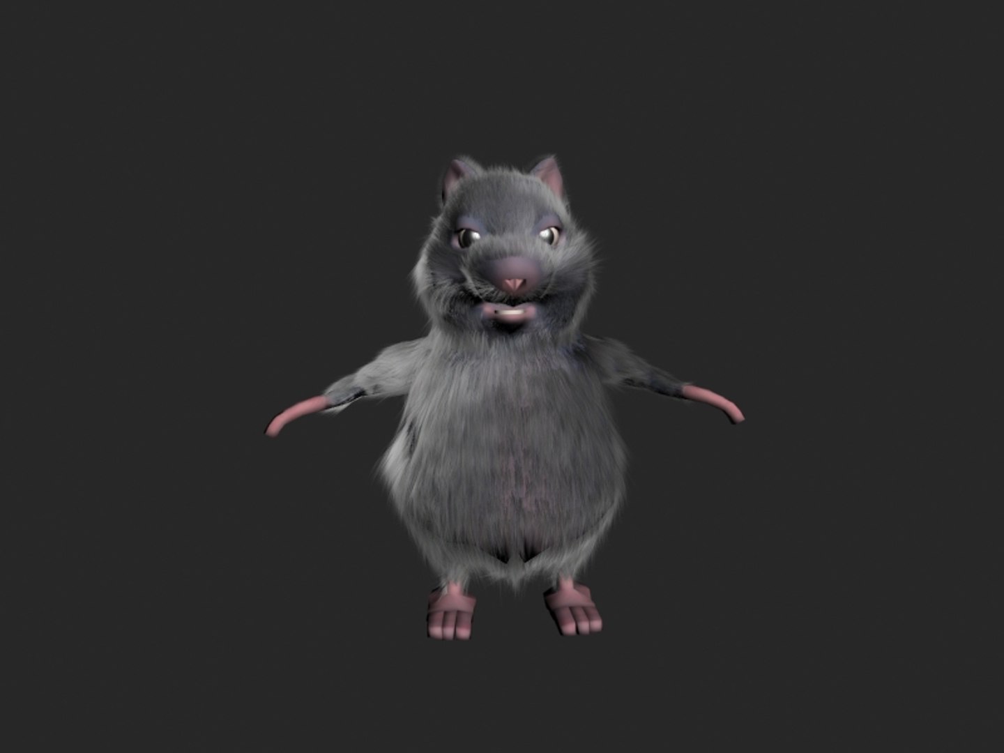 3d Model Rigged Rat Fur