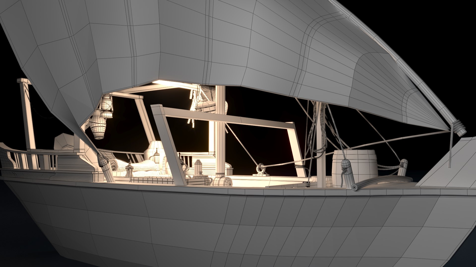 Saudi Ship - Traditional Arabian Dhow fully furnished 3D model ...