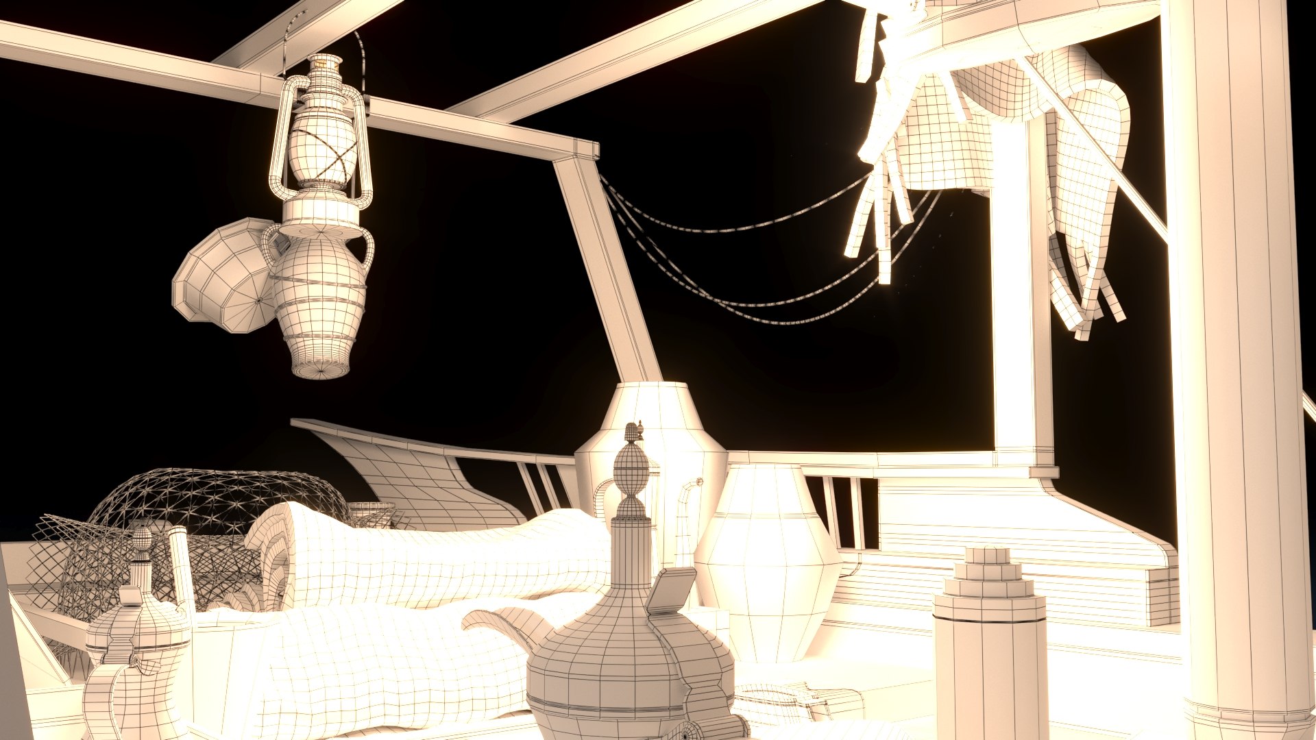 Saudi Ship - Traditional Arabian Dhow fully furnished 3D model ...