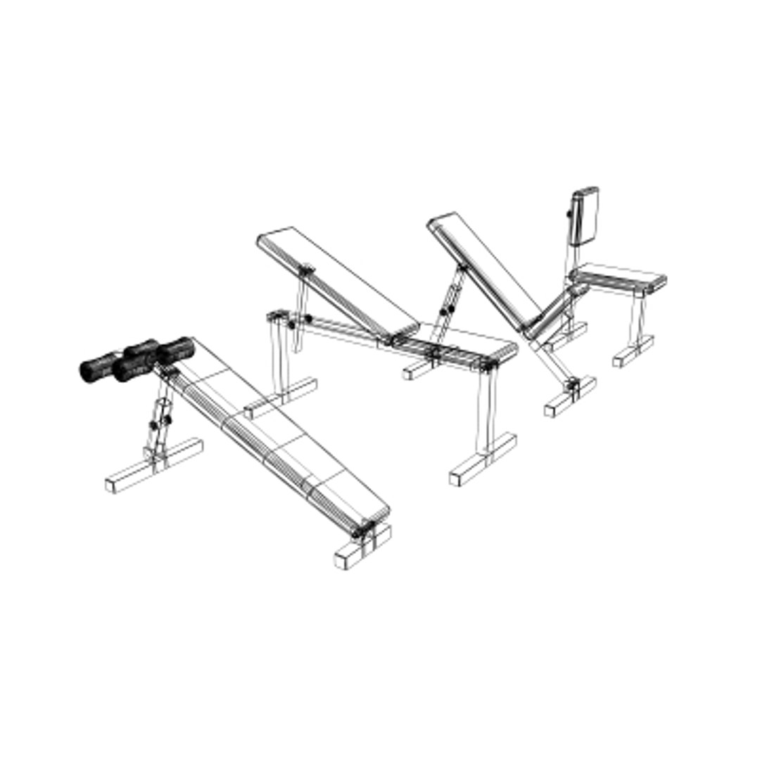 Workout Benches 3d Model
