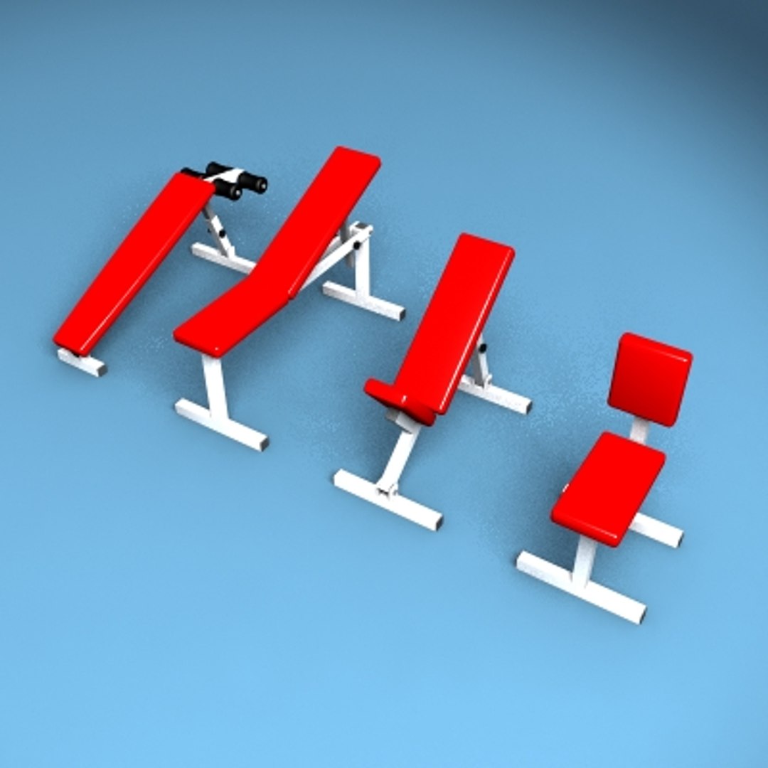 Workout Benches 3d Model