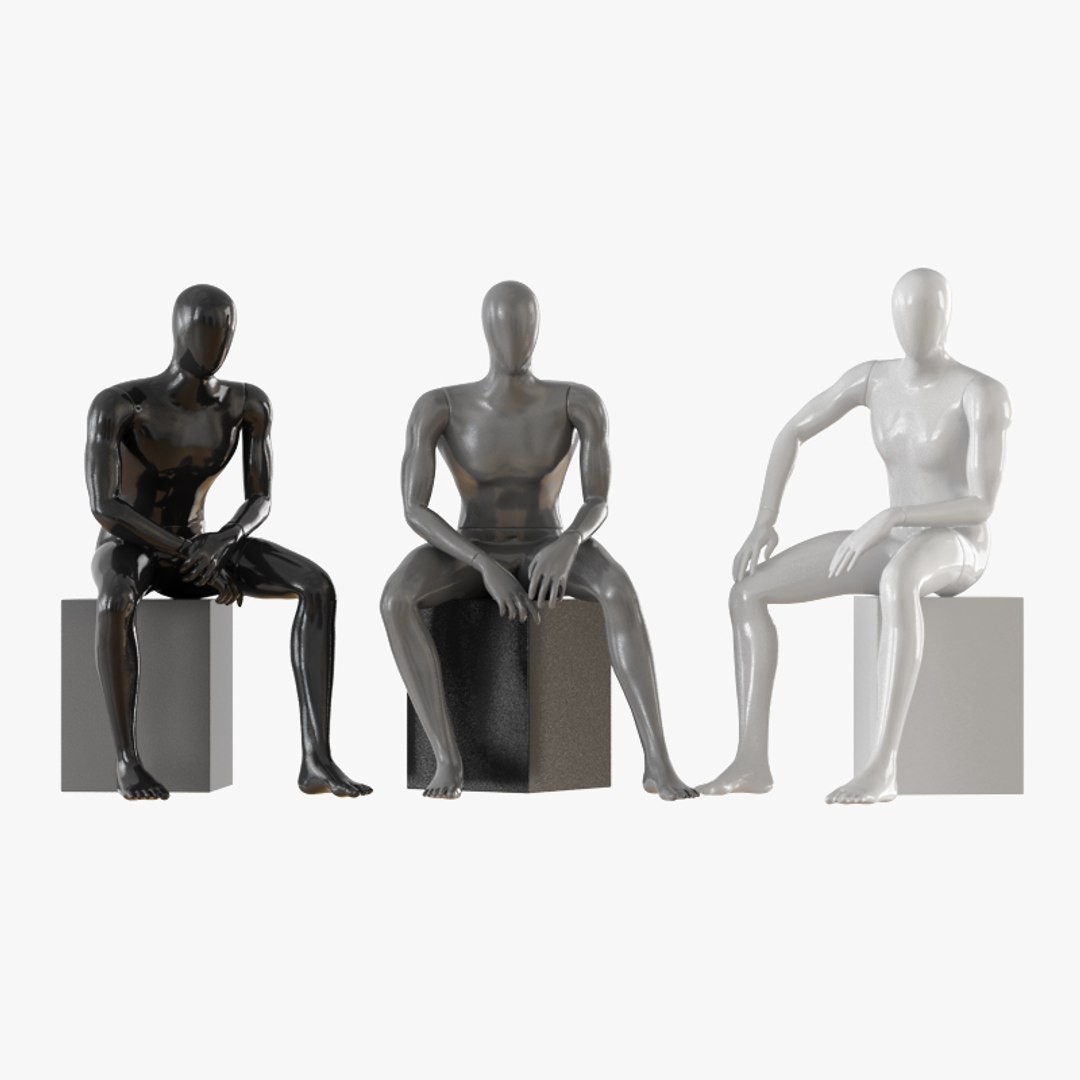 Seated Faceless Mannequins 3D Model - TurboSquid 1356900