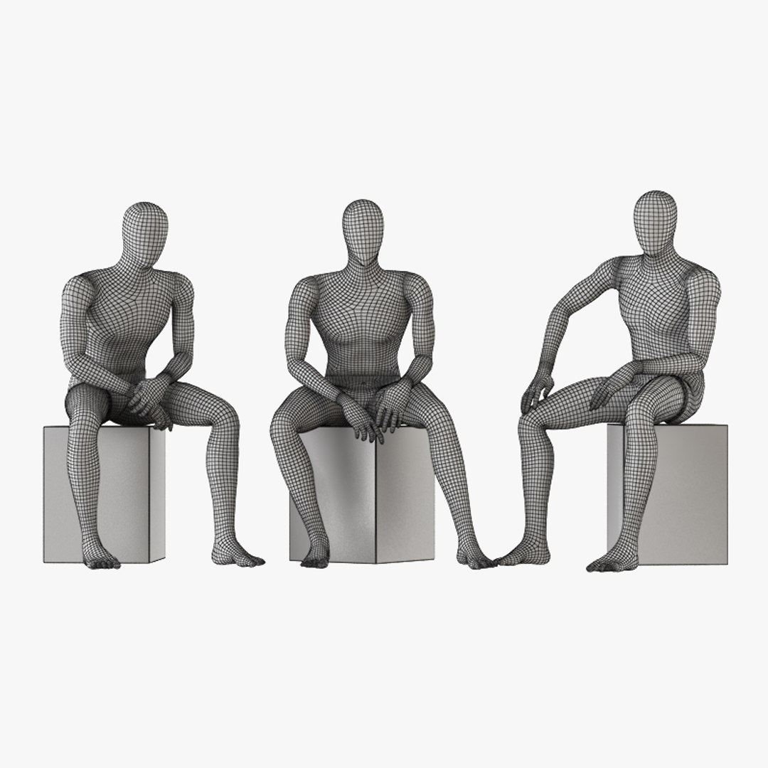 Seated Faceless Mannequins 3D Model - TurboSquid 1356900