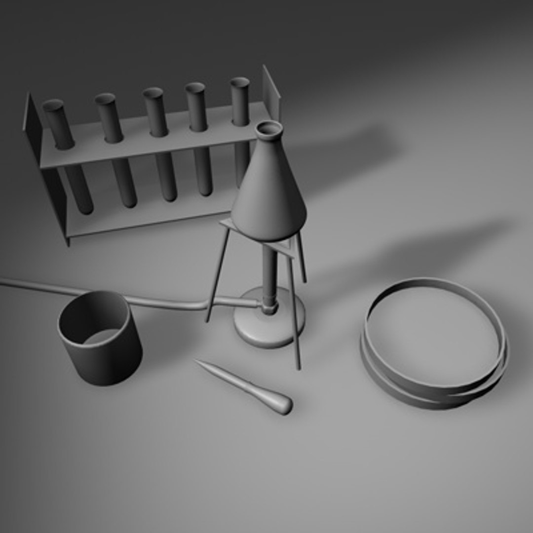 Lab Equipment 3d C4d
