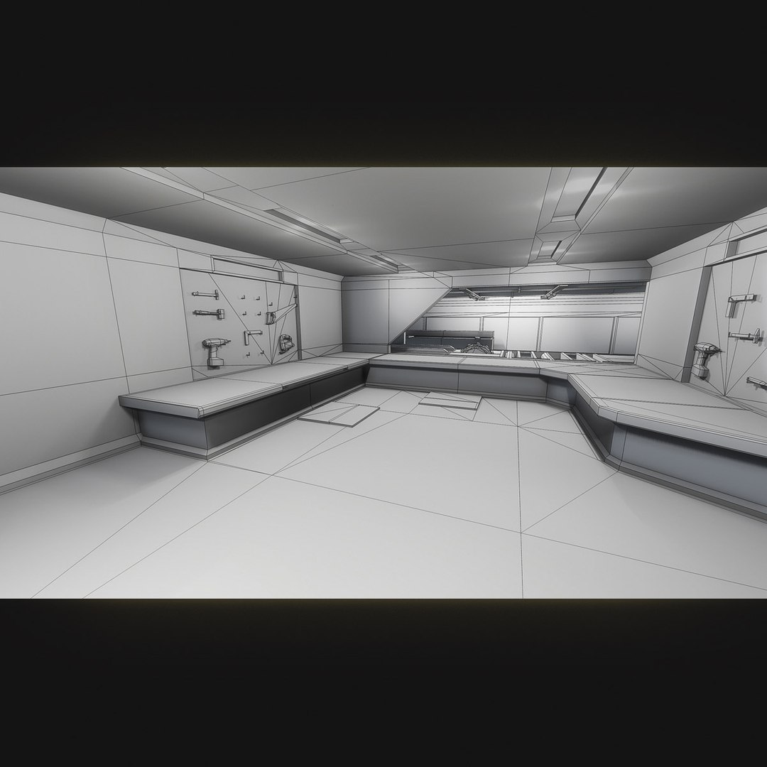 Max Sci-fi Sawmill Interior Scene