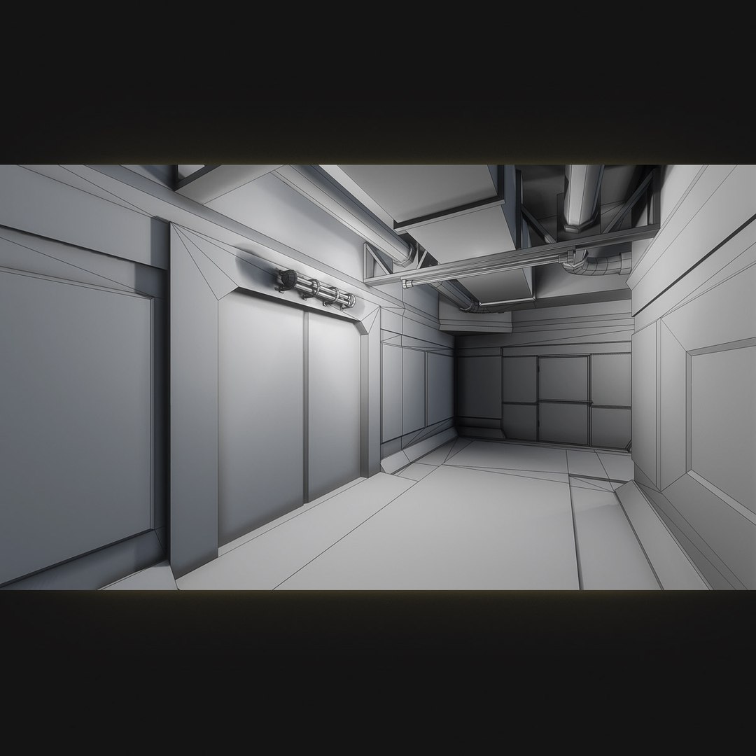 Max Sci-fi Sawmill Interior Scene