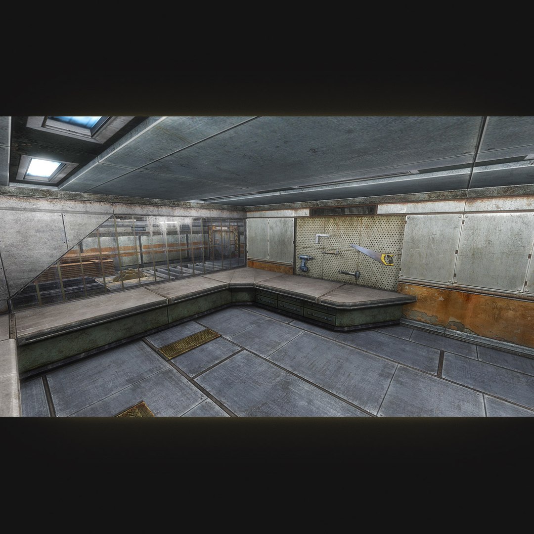 Max Sci-fi Sawmill Interior Scene