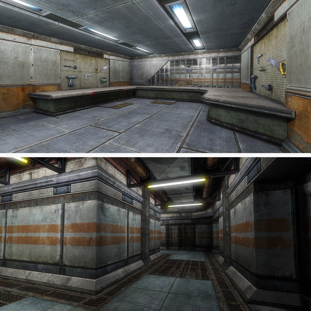 Max Sci-fi Sawmill Interior Scene