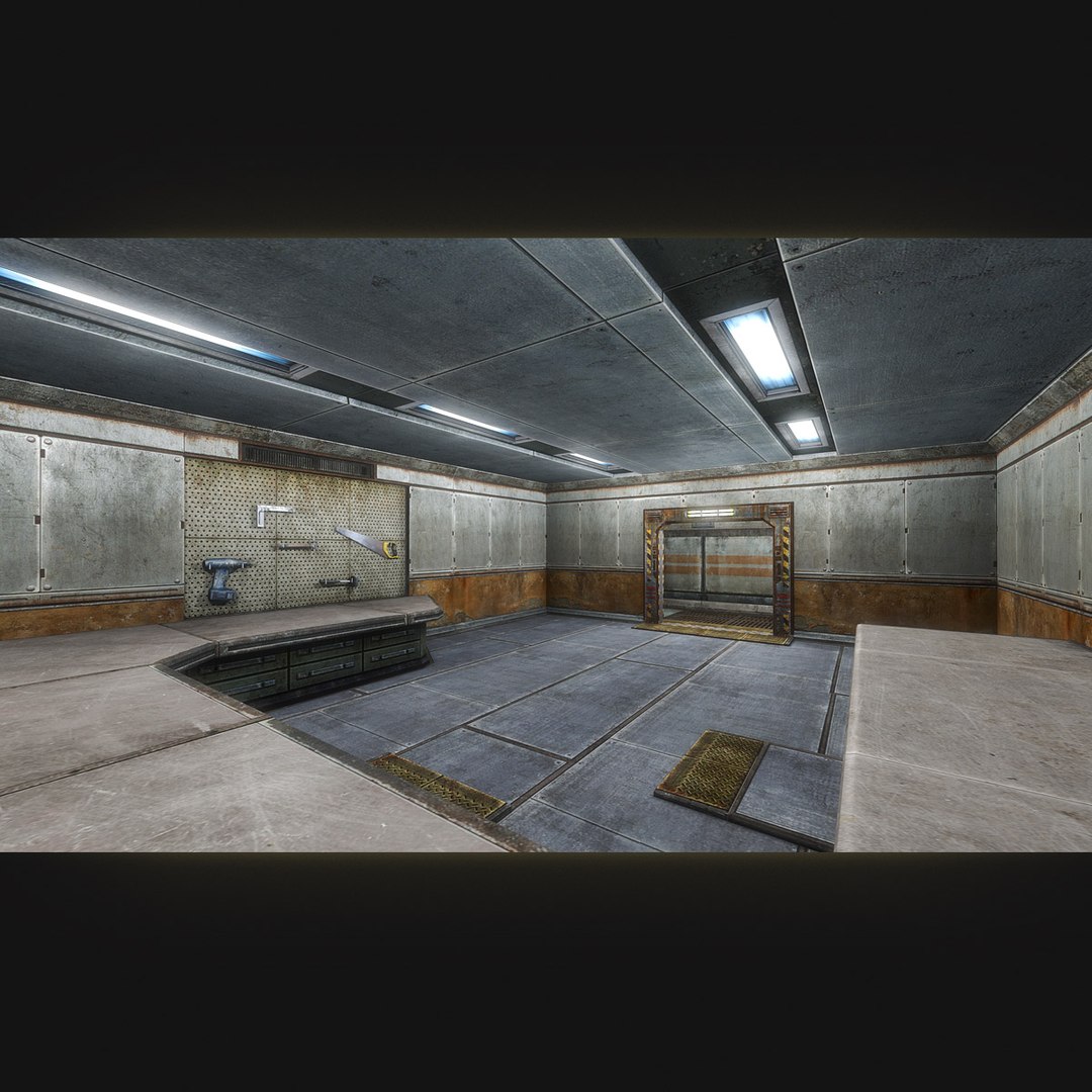 Max Sci-fi Sawmill Interior Scene