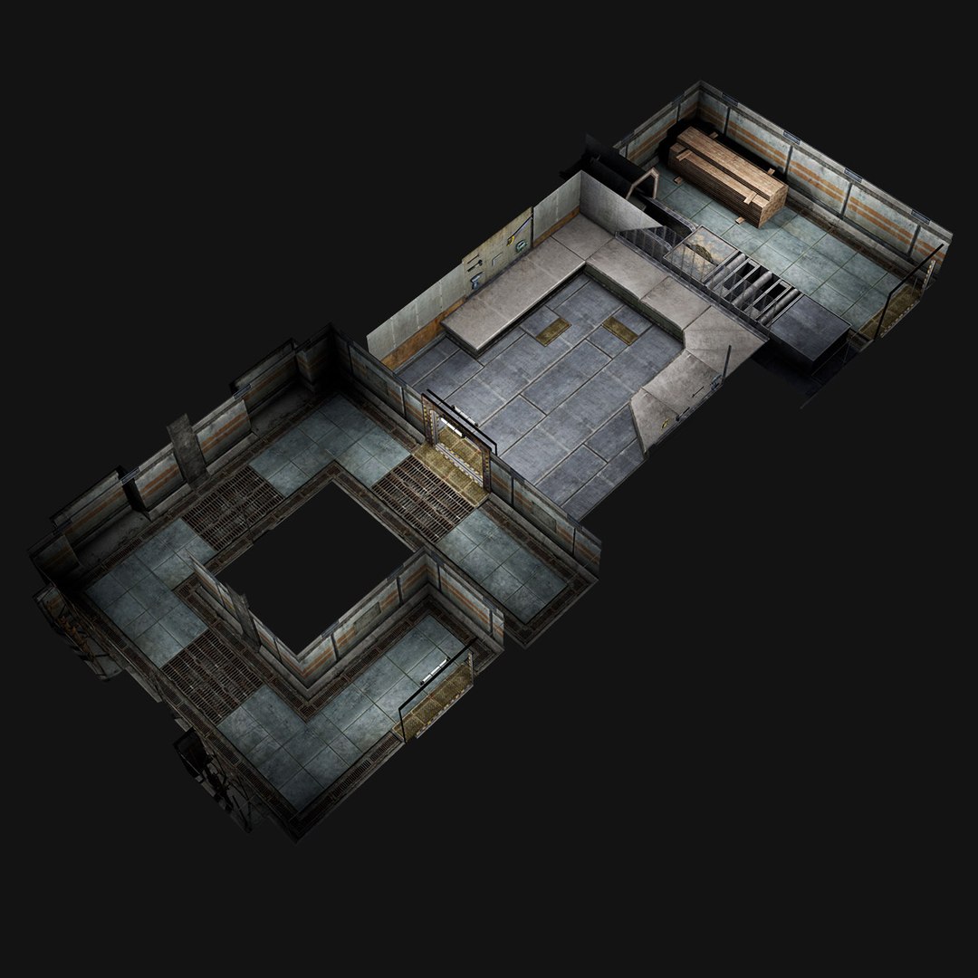 Max Sci-fi Sawmill Interior Scene