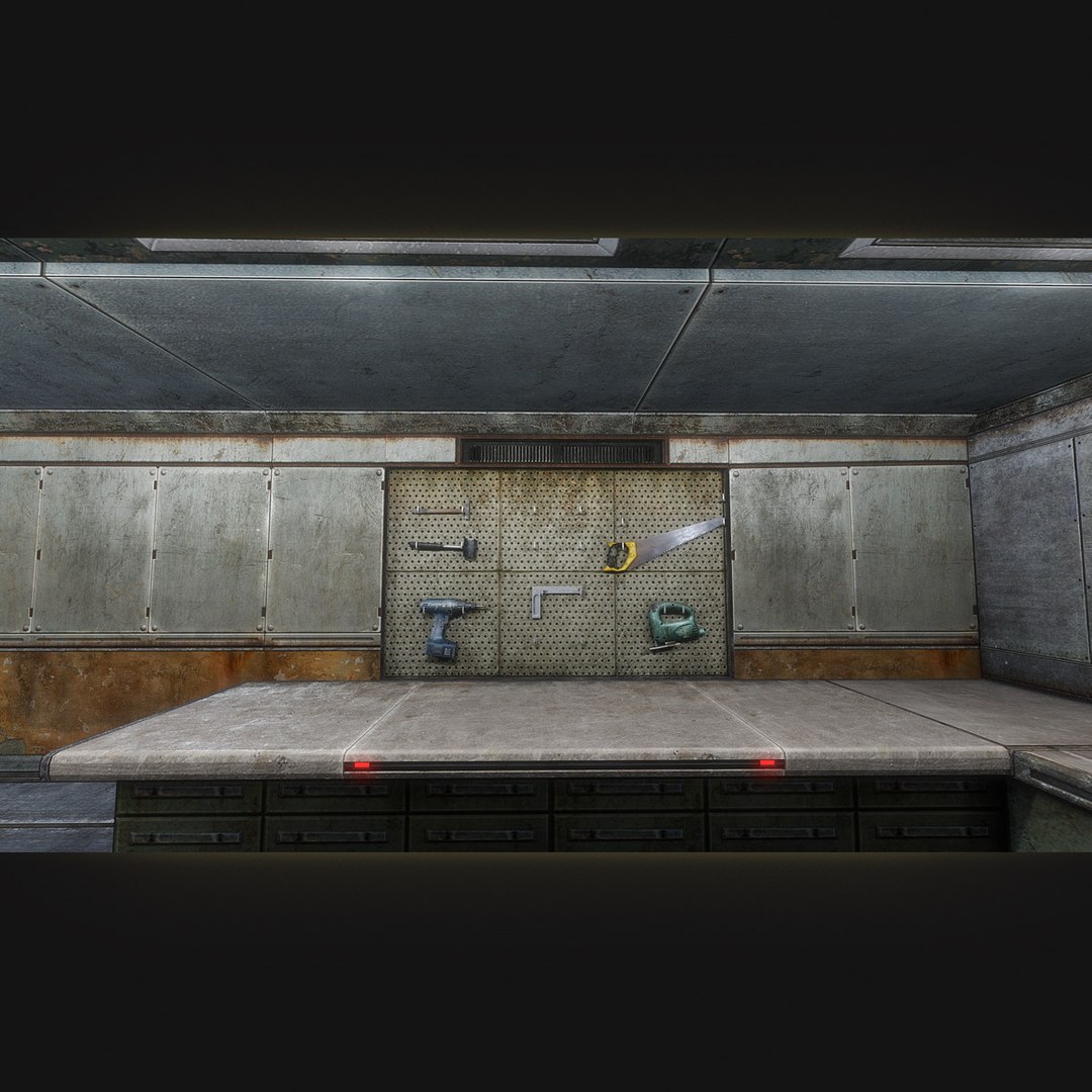 Max Sci-fi Sawmill Interior Scene