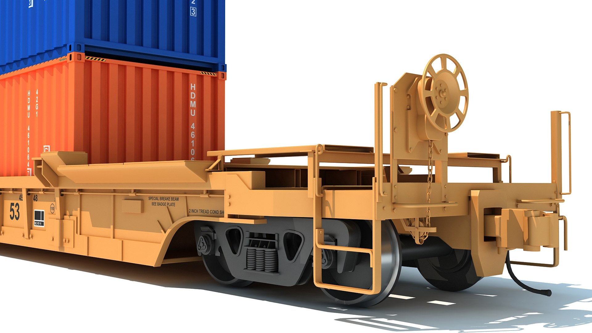 Railroad double stack car 3D model - TurboSquid 1609113