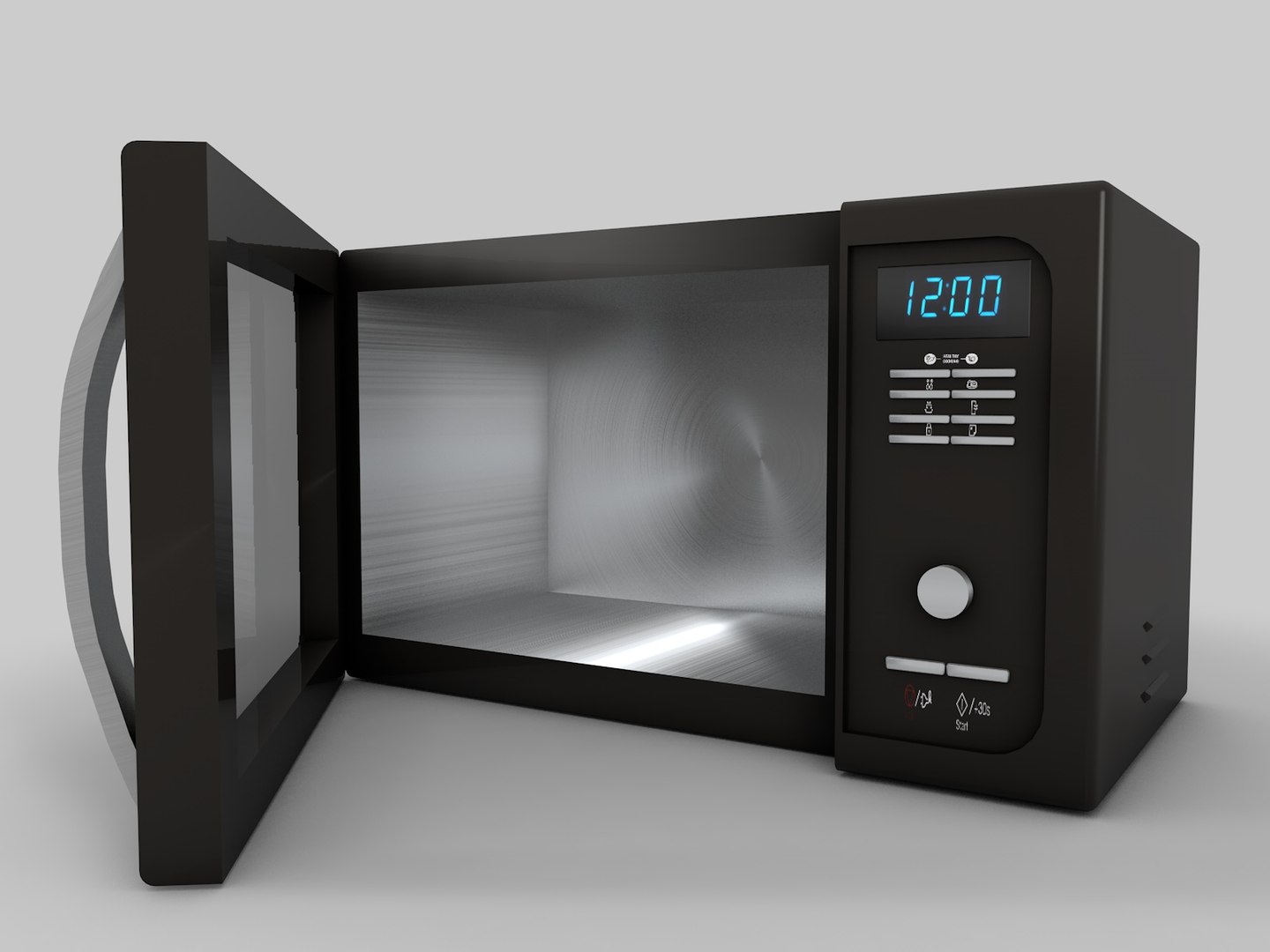3d microwaves door open model