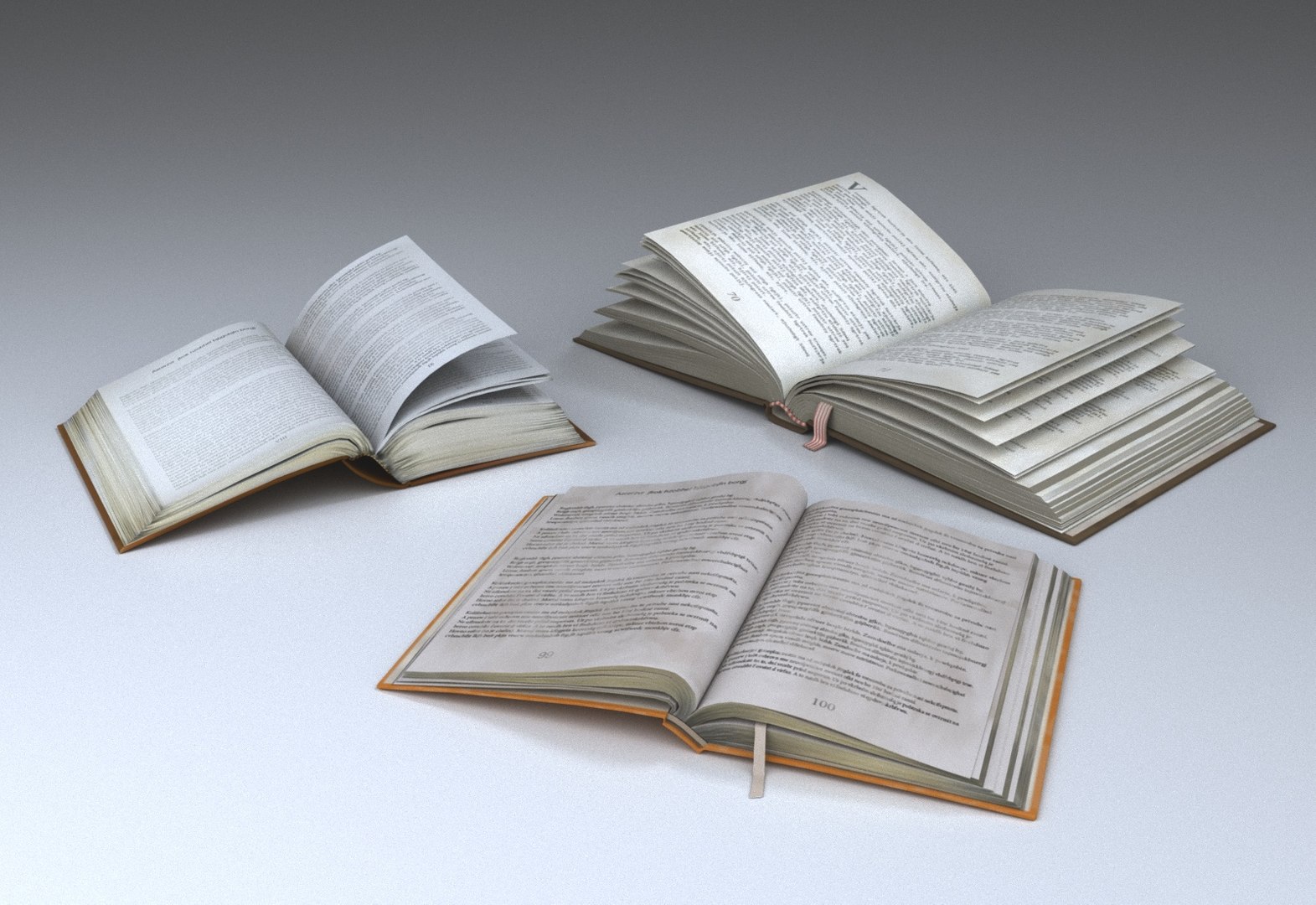 3D Open Books Model - TurboSquid 1404426