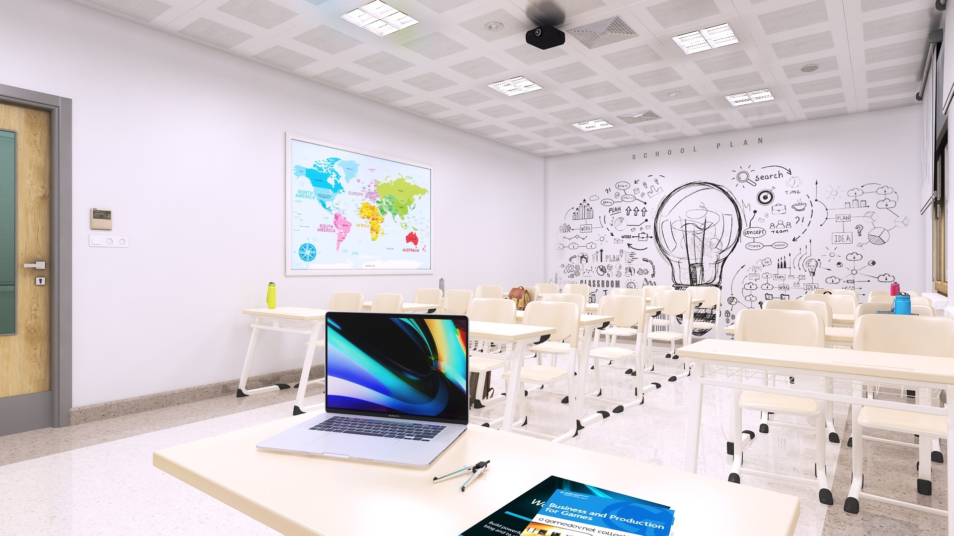 Classroom Class Room Model - TurboSquid 1418377