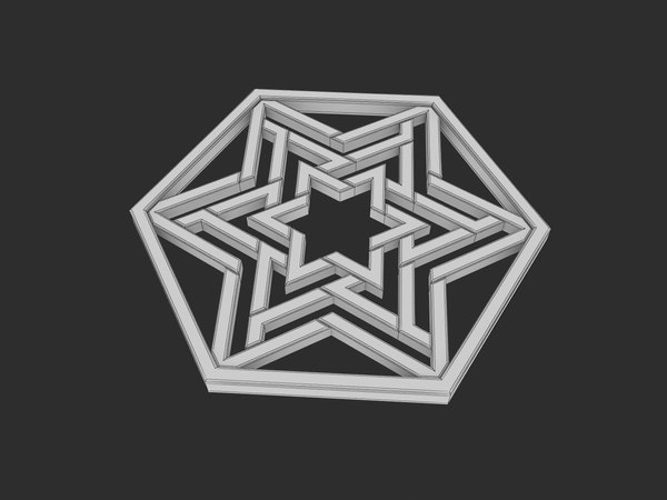 3D star david hexagon - TurboSquid 1416670