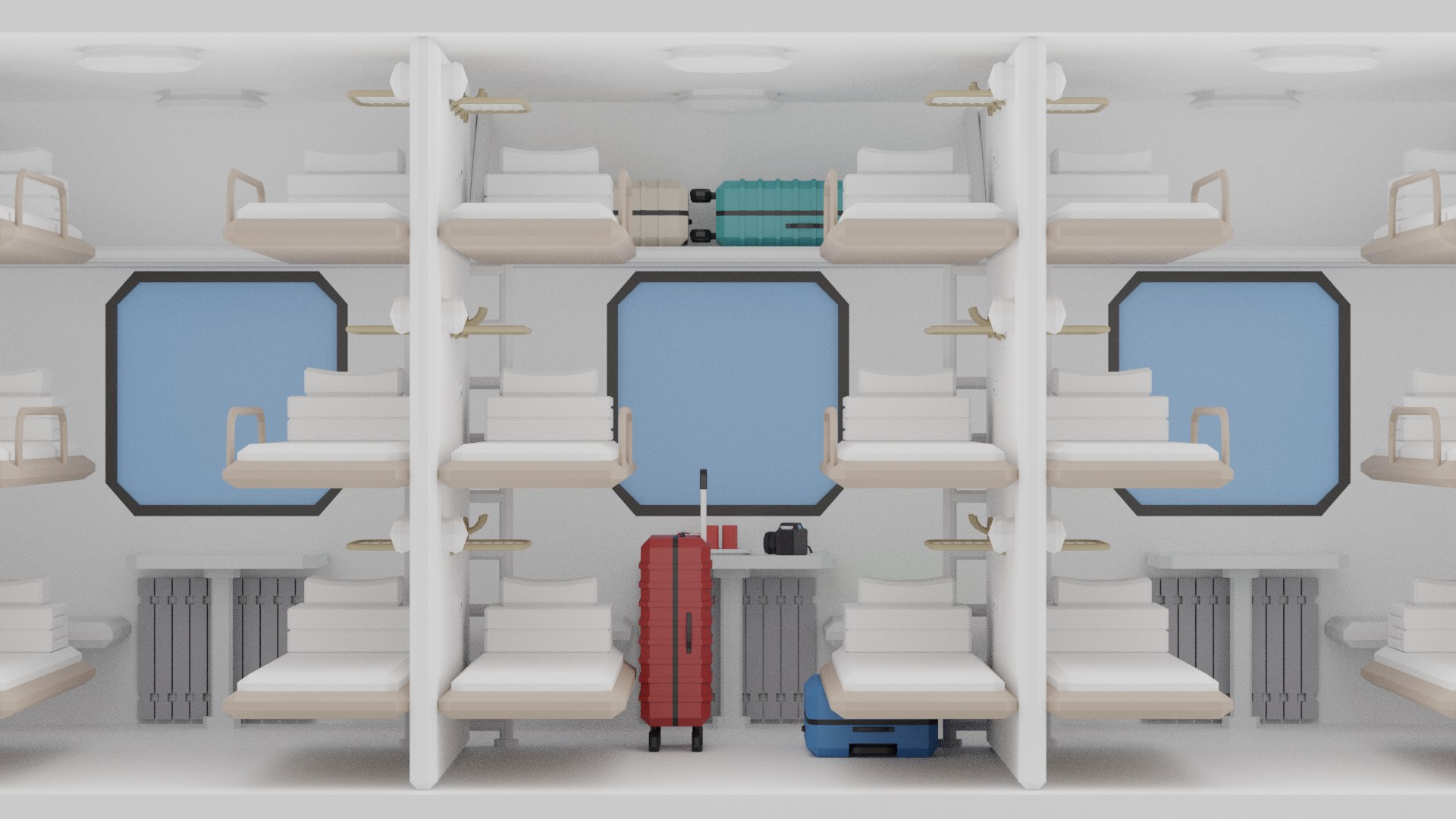 3D Cartoon Sleeper Train Interior Model - TurboSquid 2160273