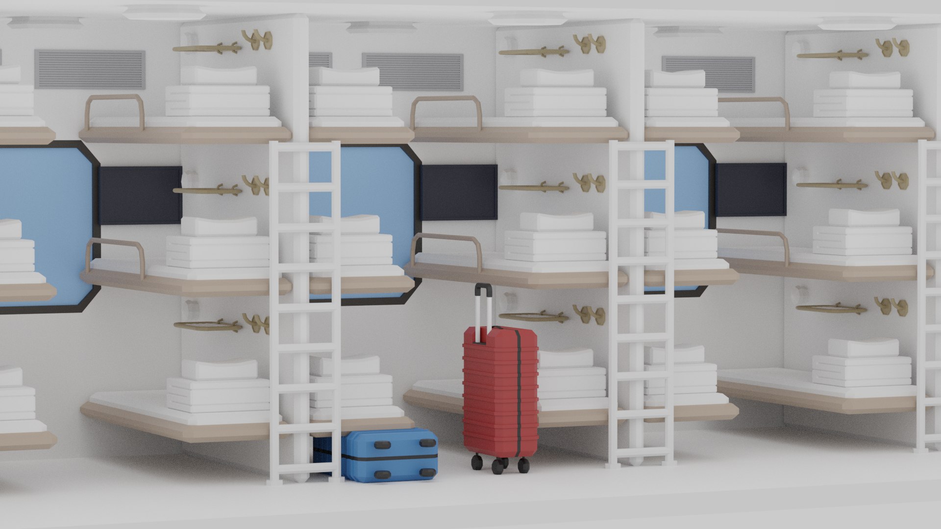 3D Cartoon Sleeper Train Interior Model - TurboSquid 2160273