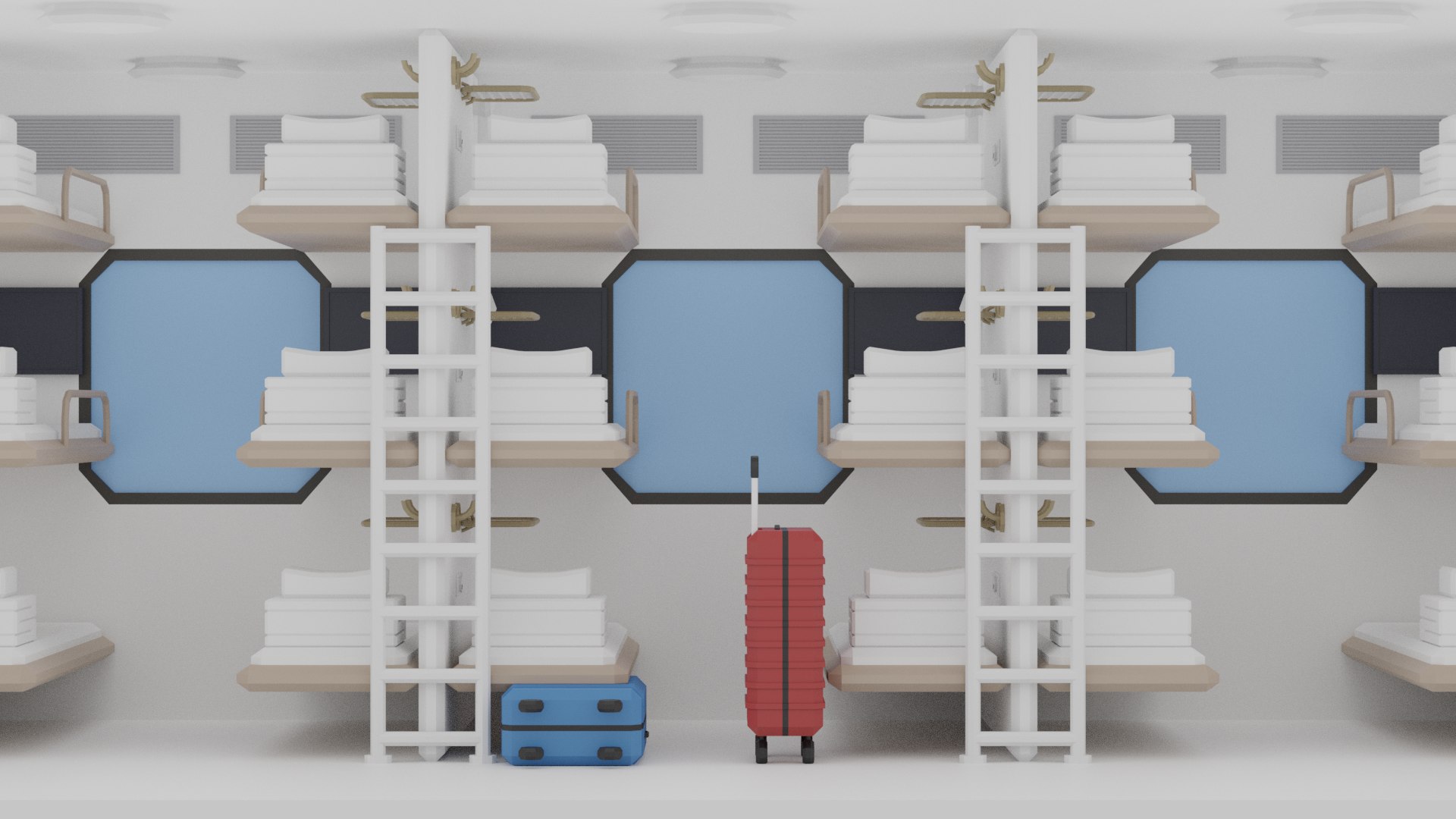 3D Cartoon Sleeper Train Interior Model - TurboSquid 2160273