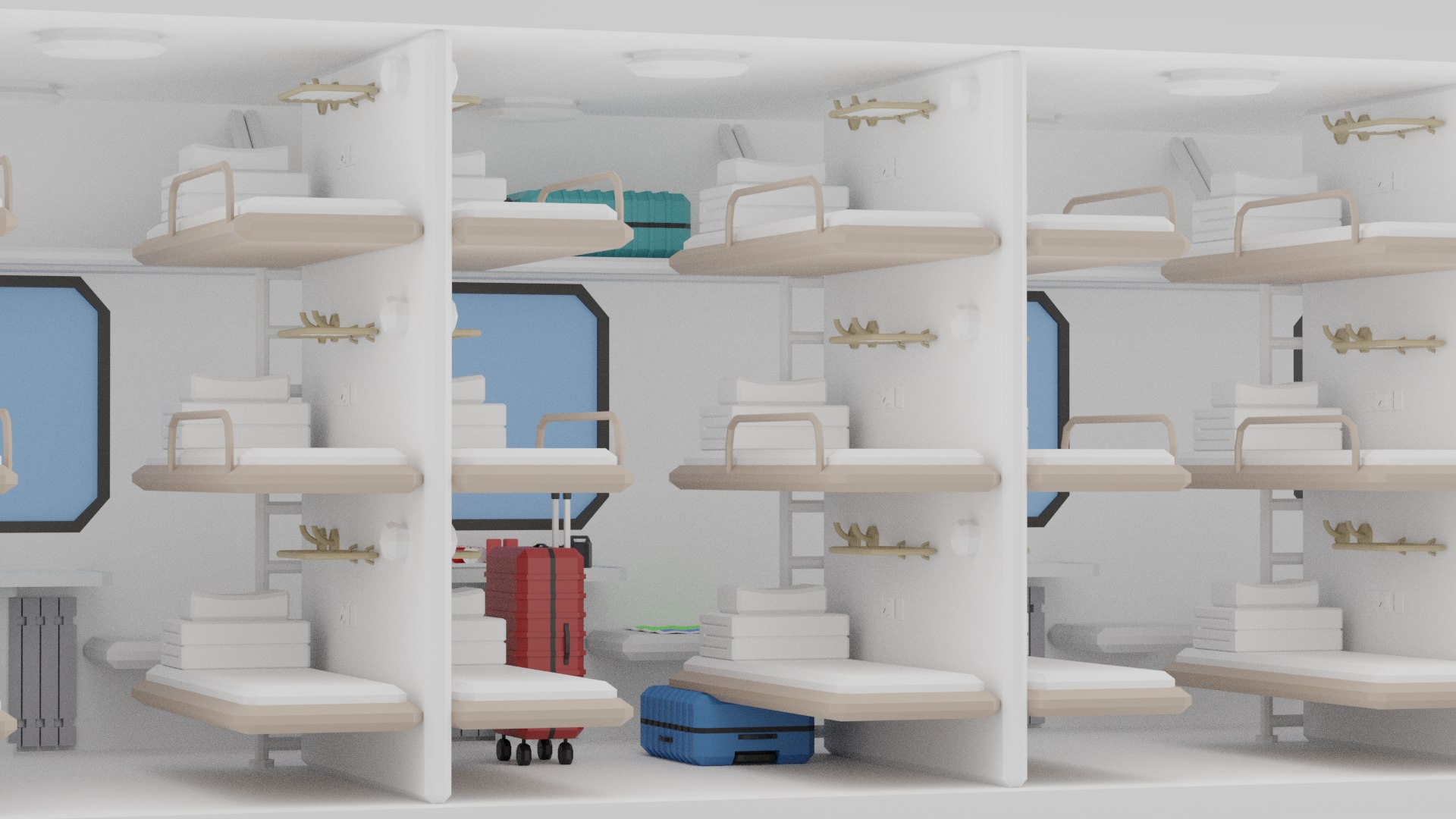 3D Cartoon Sleeper Train Interior Model - TurboSquid 2160273