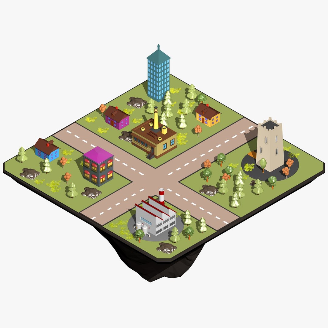 Cartoon Scene 3d C4d