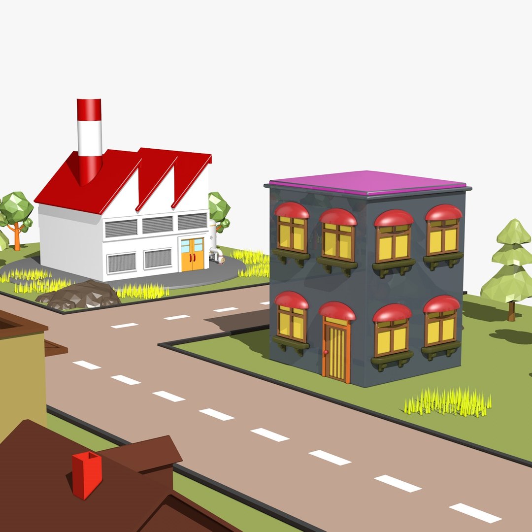 Cartoon Scene 3d C4d