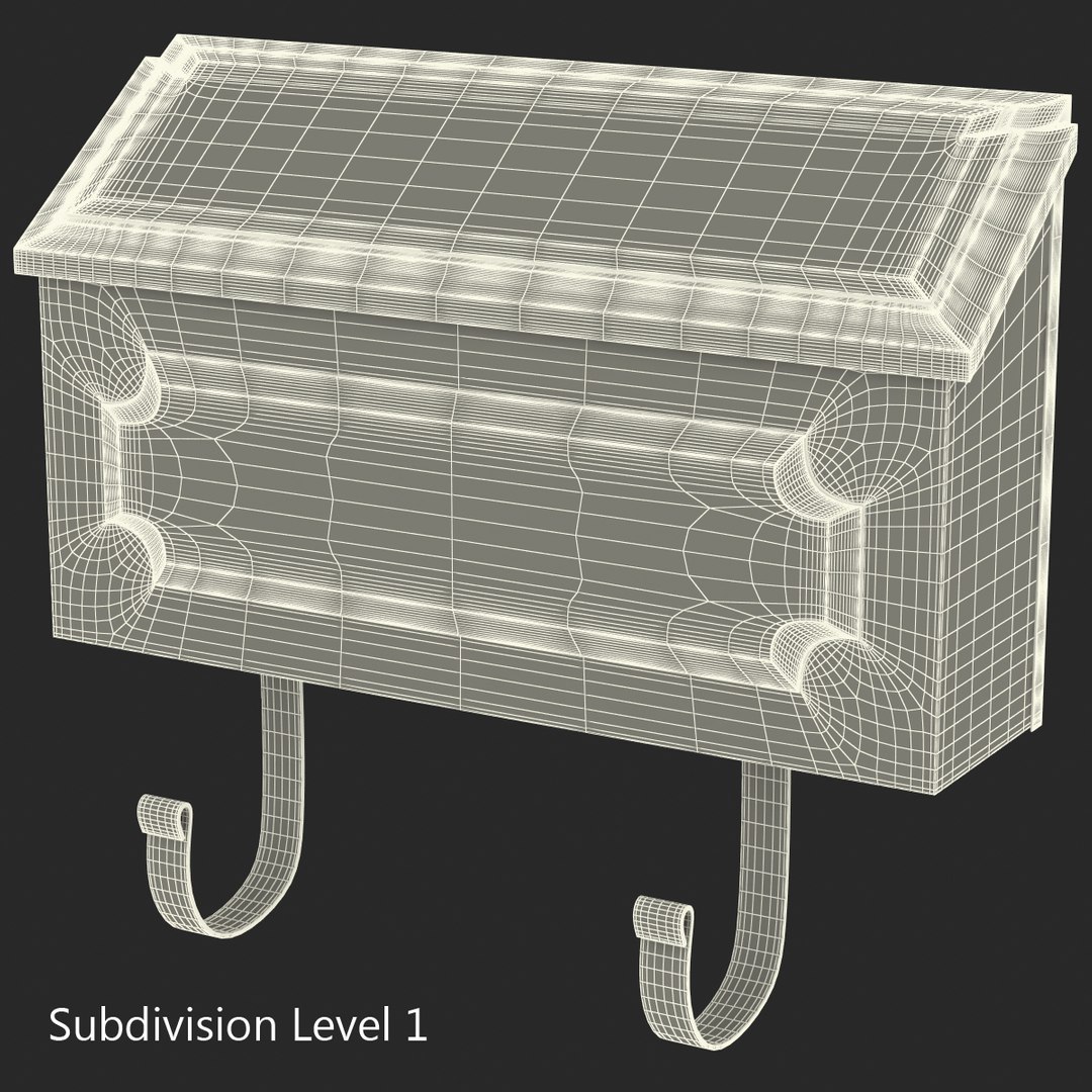3d Model Of Wall Mount Mailbox 2