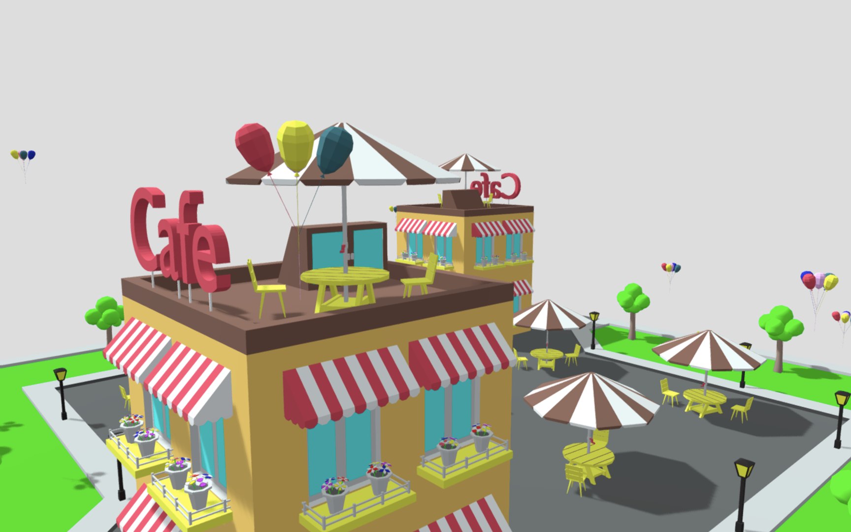 City Cartoon Cafe 3D Model - TurboSquid 1470913