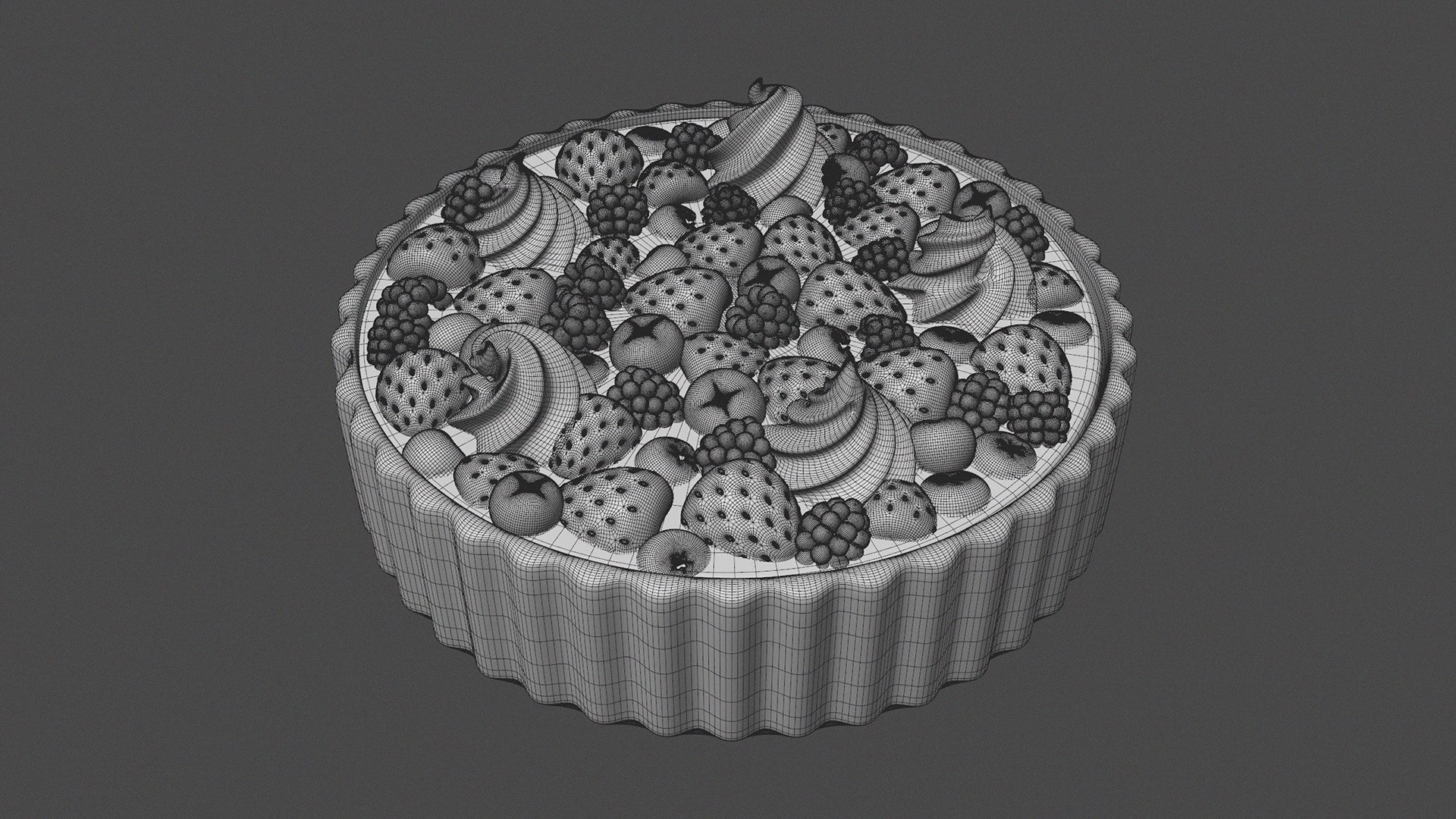 3D Berry Pie Tart Dessert - TurboSquid 2120913