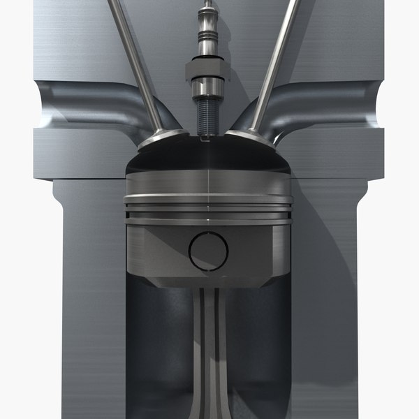 3d cutaway piston engines animation model