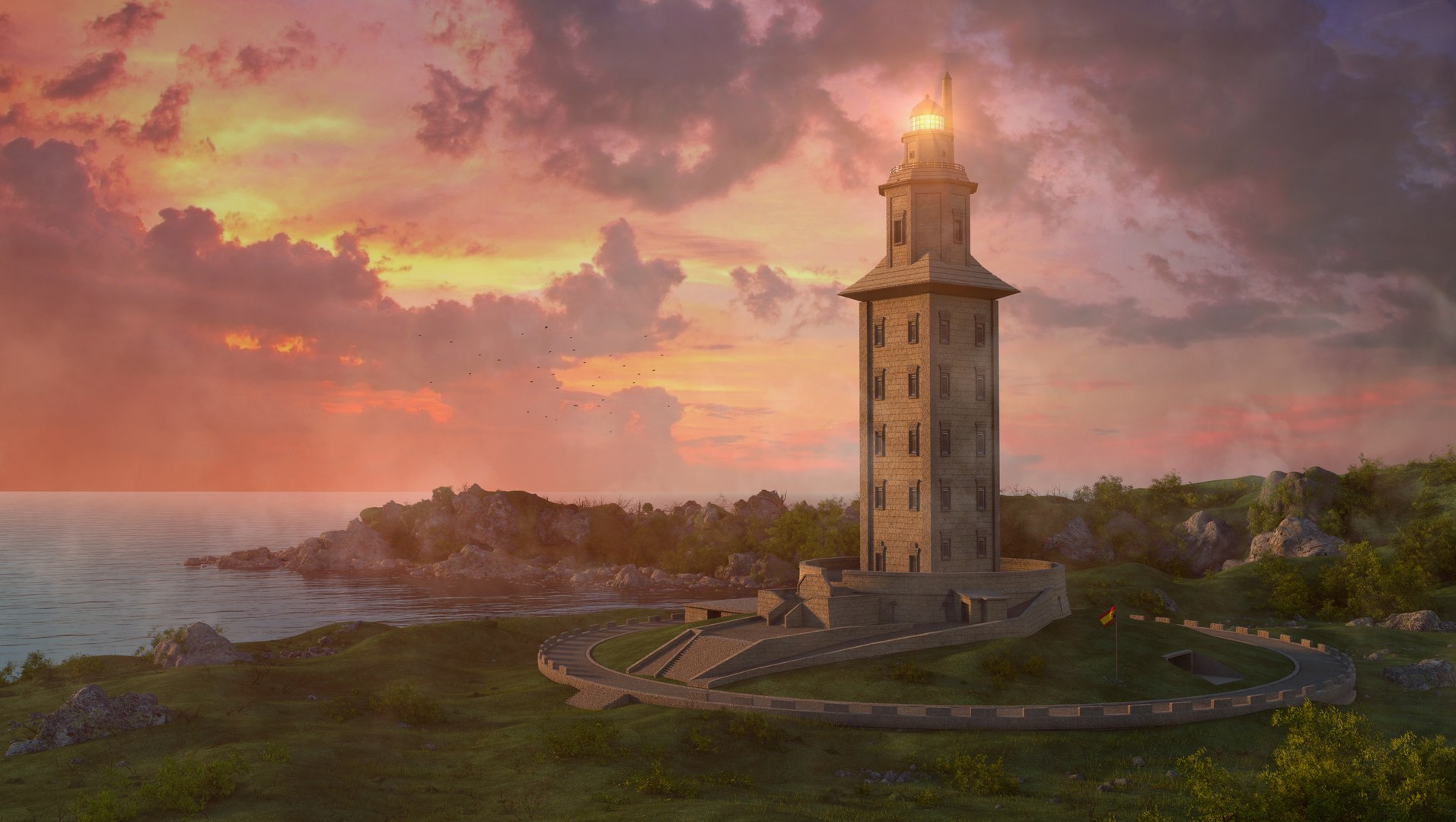 3D Tower Of Hercules Environment - TurboSquid 2212367