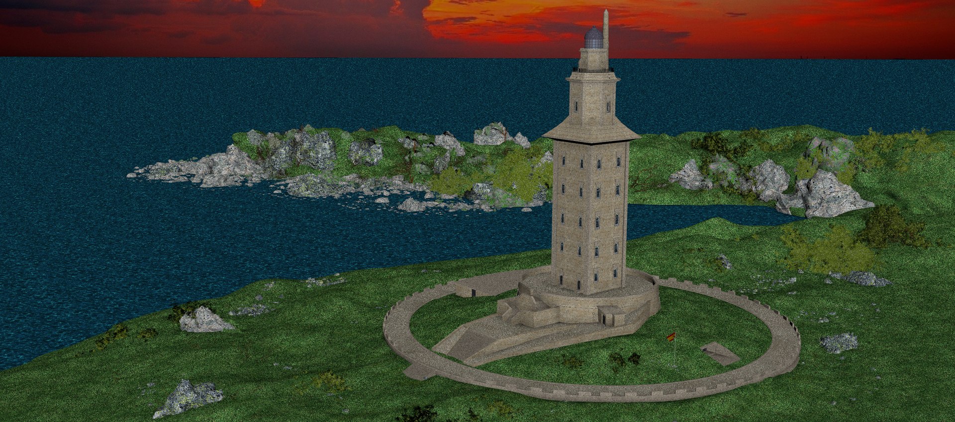 3D Tower Of Hercules Environment - TurboSquid 2212367