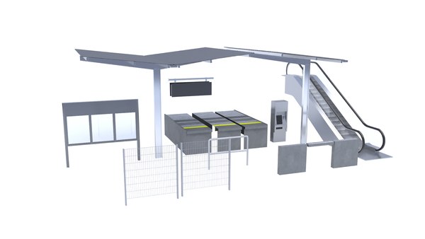 電車のプラットフォームの要素3Dモデル - TurboSquid 1944728