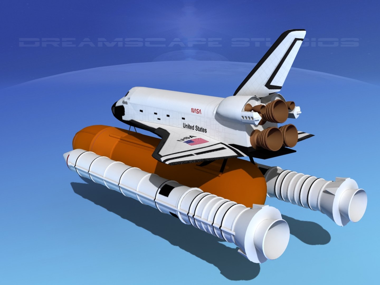 3d model launch space shuttle