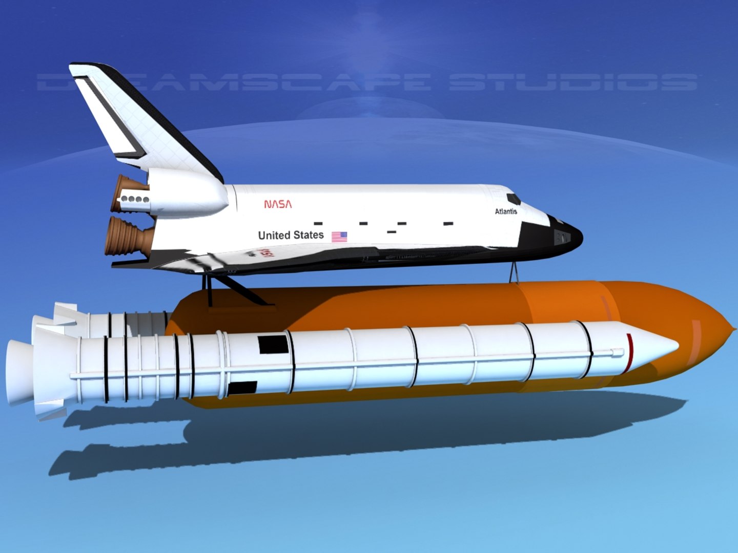 3d model launch space shuttle