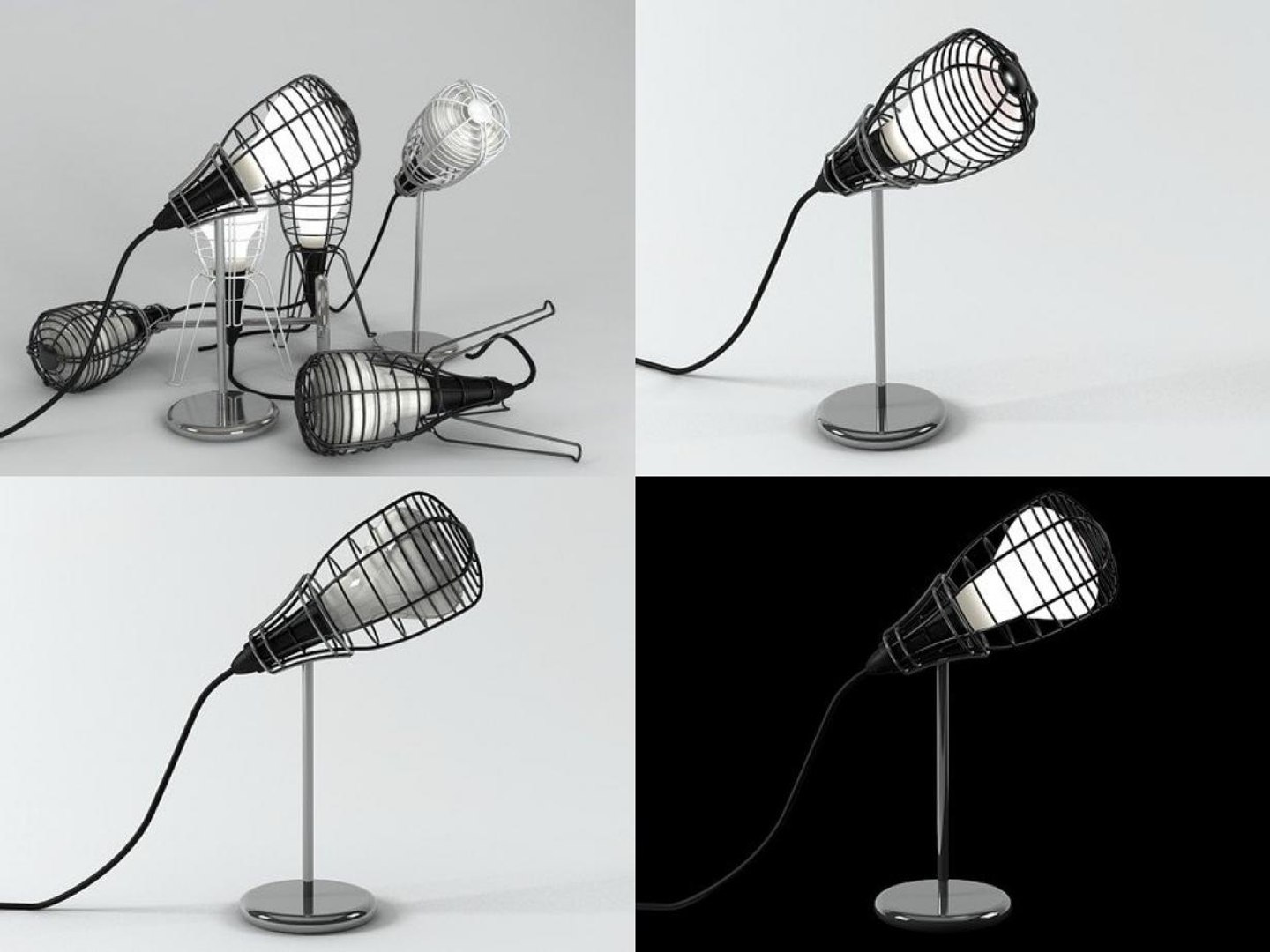 Cage Table Lamp 3D Model - TurboSquid 1181342