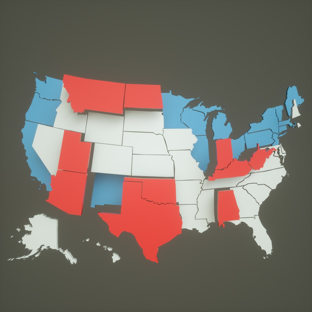 Maps Usa Election 3D Model - TurboSquid 1414721