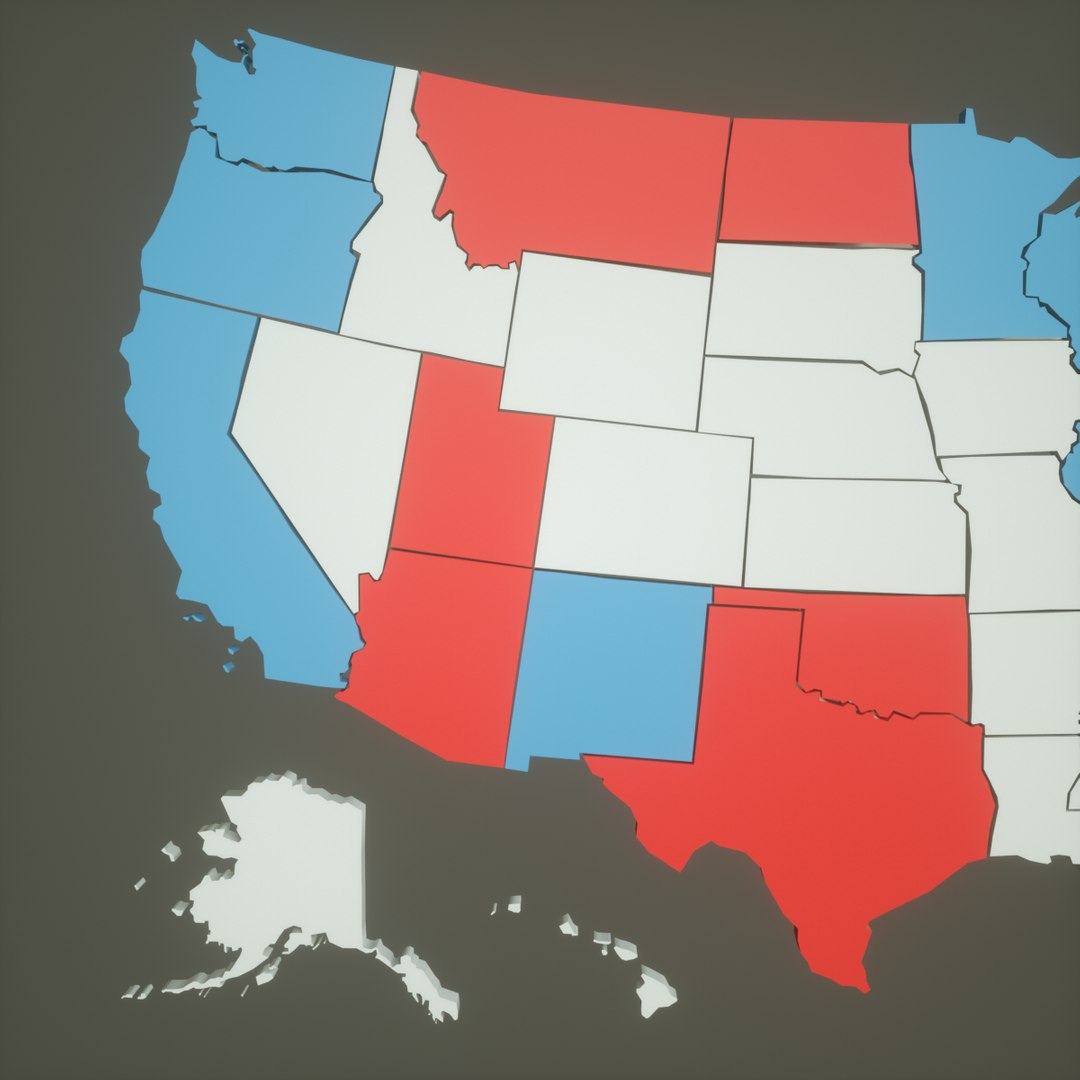 Maps Usa Election 3D Model - TurboSquid 1414721