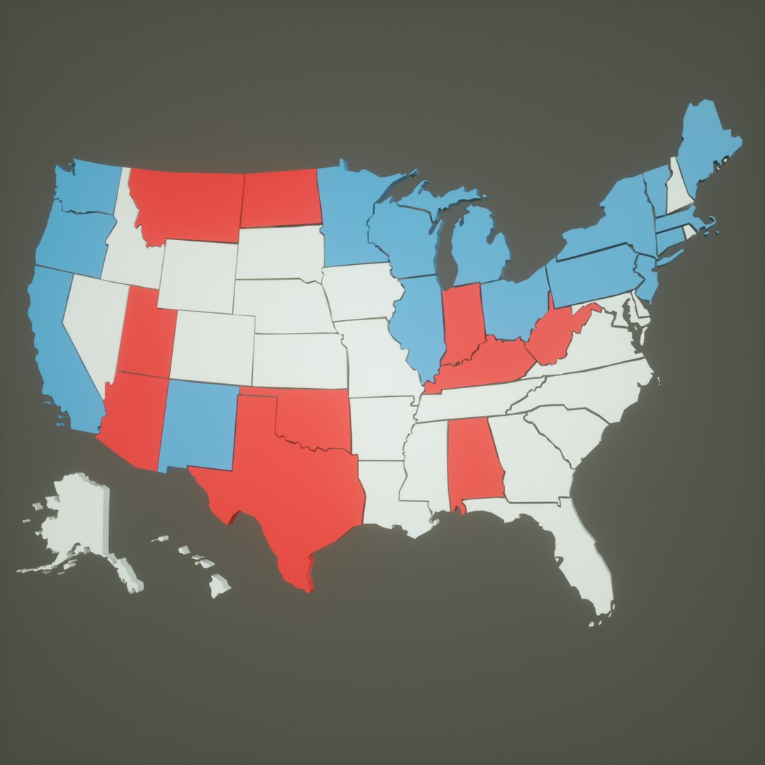 Maps Usa Election 3D Model - TurboSquid 1414721